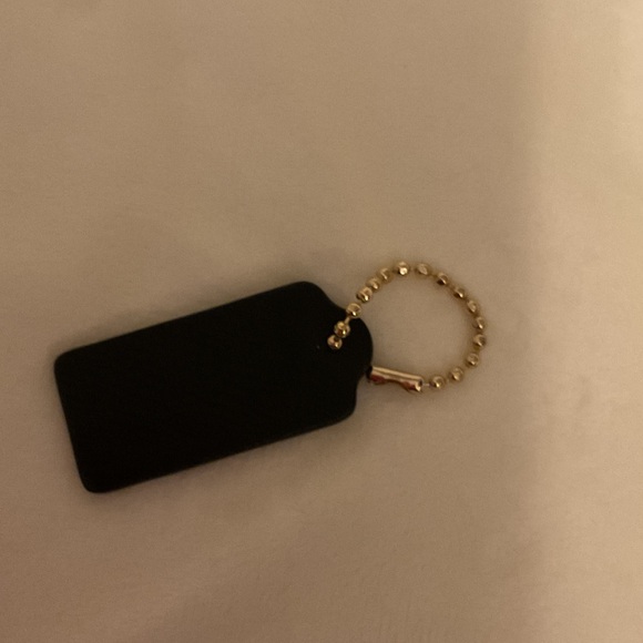 Coach | Accessories | Coach Black Tag With Gold Chain | Poshmark